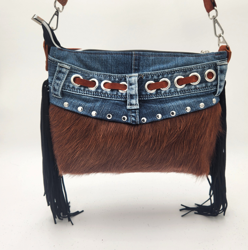 Texas western leather, suede, and cow hair pursespurses. Concealed ...