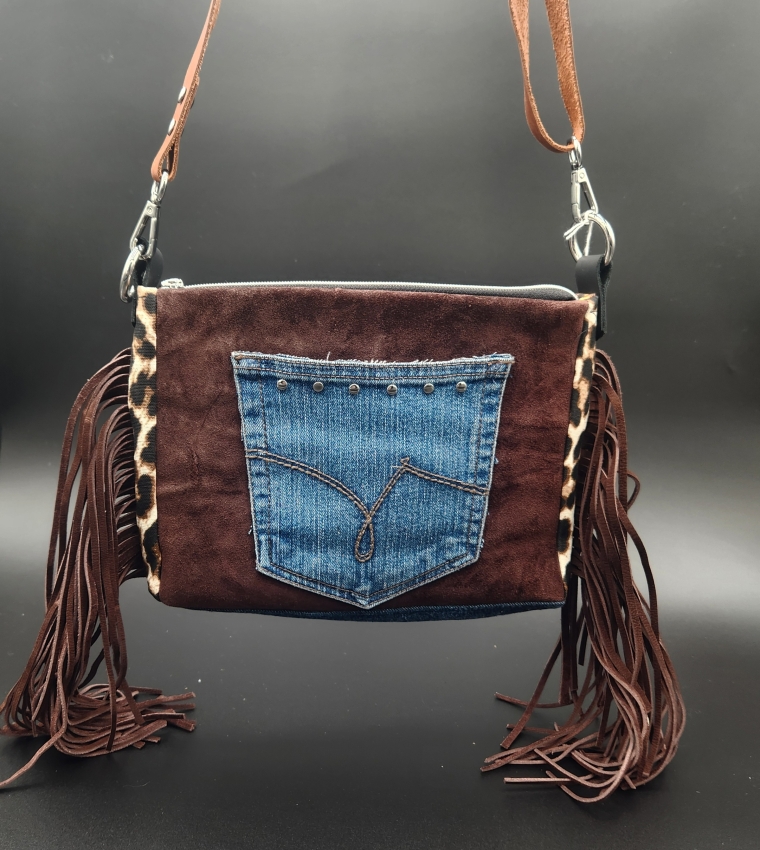 Texas western leather, suede, and cow hair pursespurses. Concealed ...