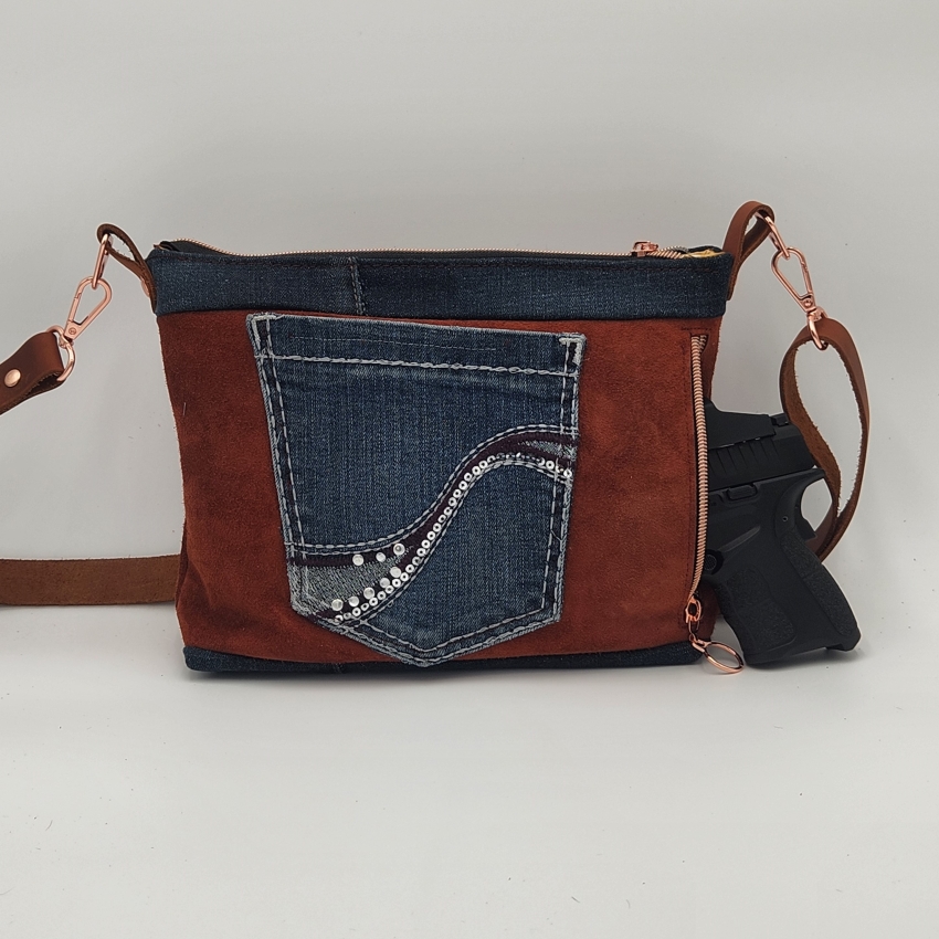Texas western leather, suede, and cow hair pursespurses. Concealed ...