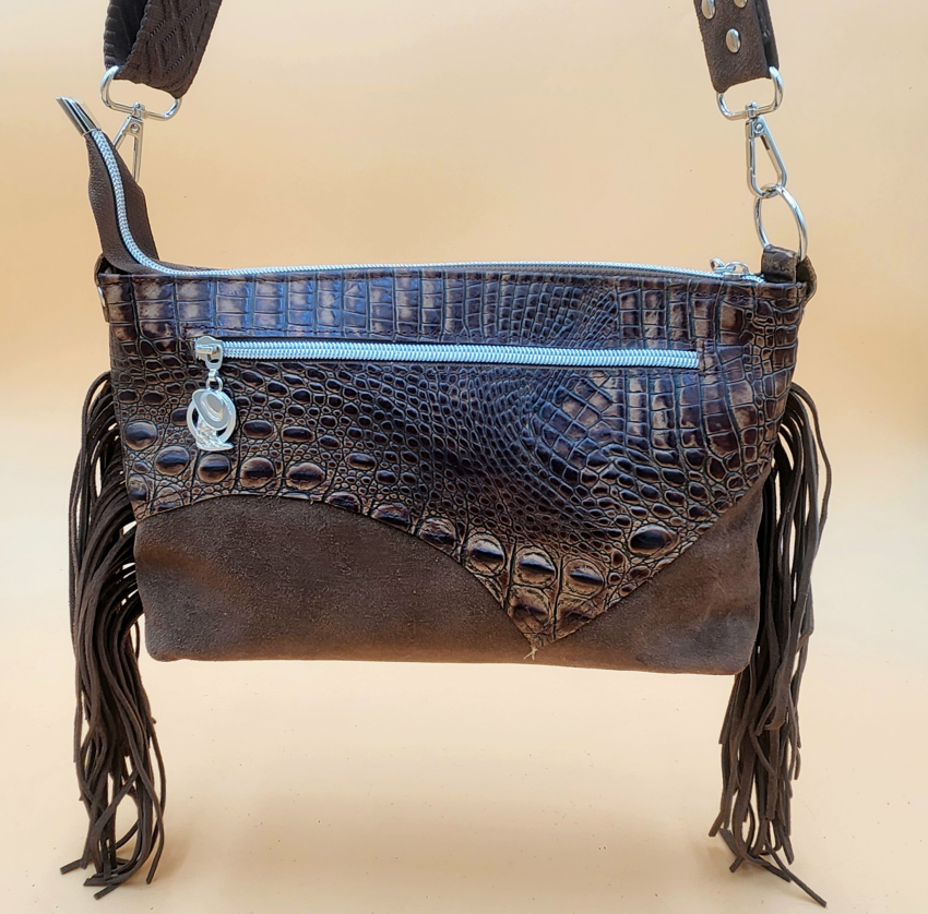 Texas western leather, suede, and cow hair pursespurses. Concealed ...